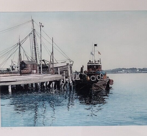 Paul Bisson (1938) Etching with Aquatint, Slipway The Warf 214/350 ...
