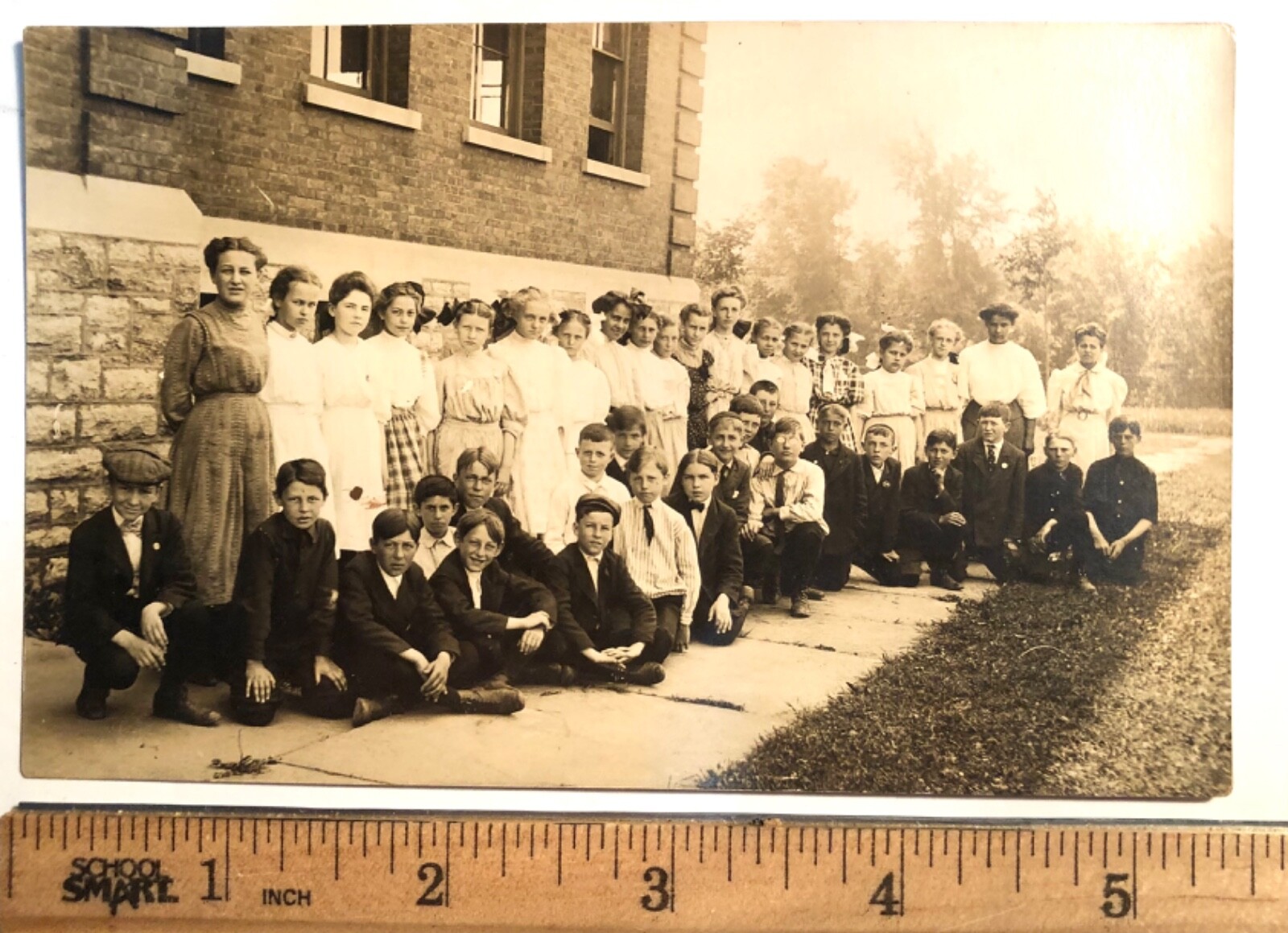 3 Photographs of 1920s school and schoolhouse classroom, 2 are Cyko ...