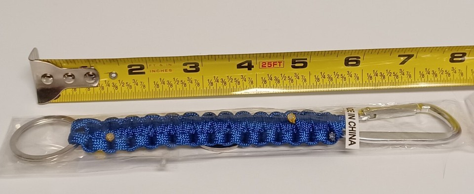 Parachute Cord, Caribiner, Keychain, 7.5 inch, Blue and Gold | eBay