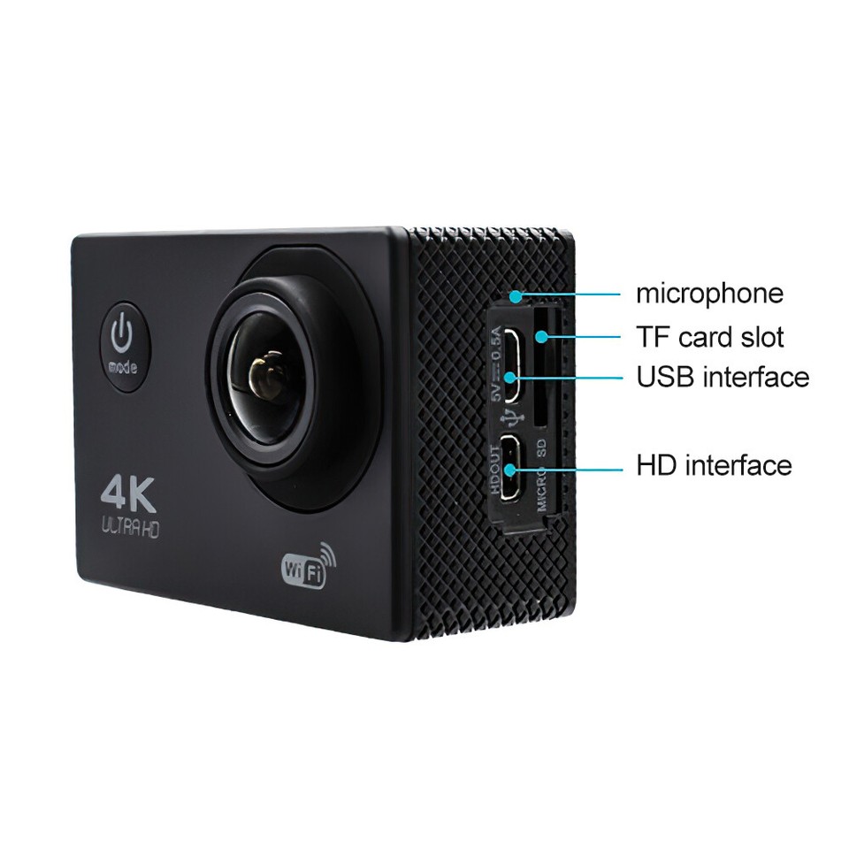 4K 2'' Ultra HD 1080P Sport WiFi 12MP Cam Action Camera DV Video ...
