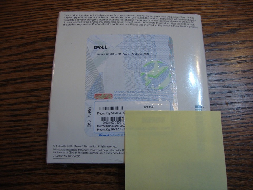 Microsoft Office XP Professional W/Publisher Full Version & Product ...