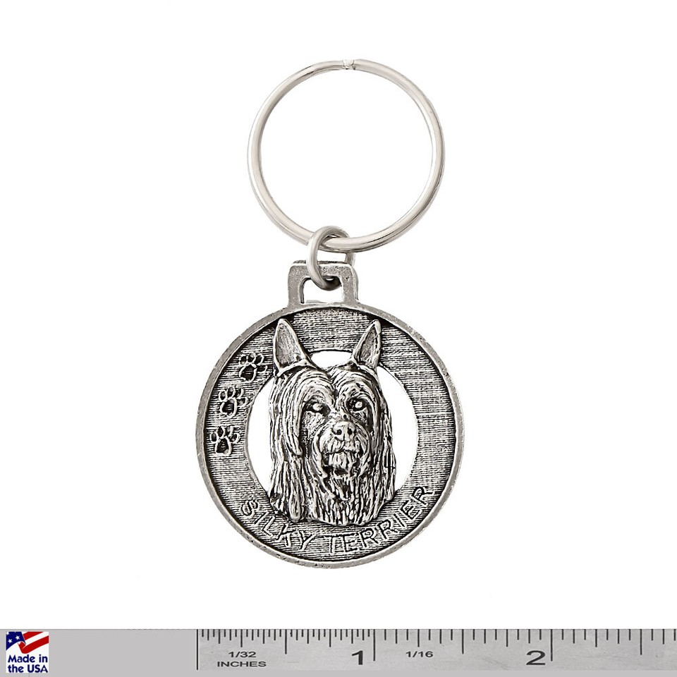 Creative Pewter Designs Silky Terrier Dog Pewter KeyChain, Key Fob ...