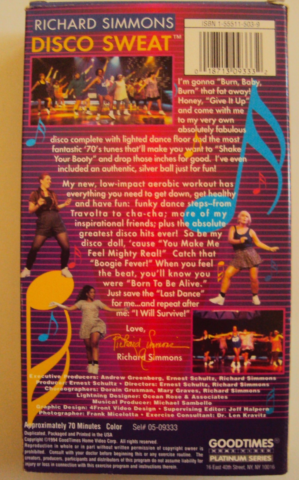 Richard Simmons Disco Sweat Farewell To Fat Exercise Workout VHS Video ...