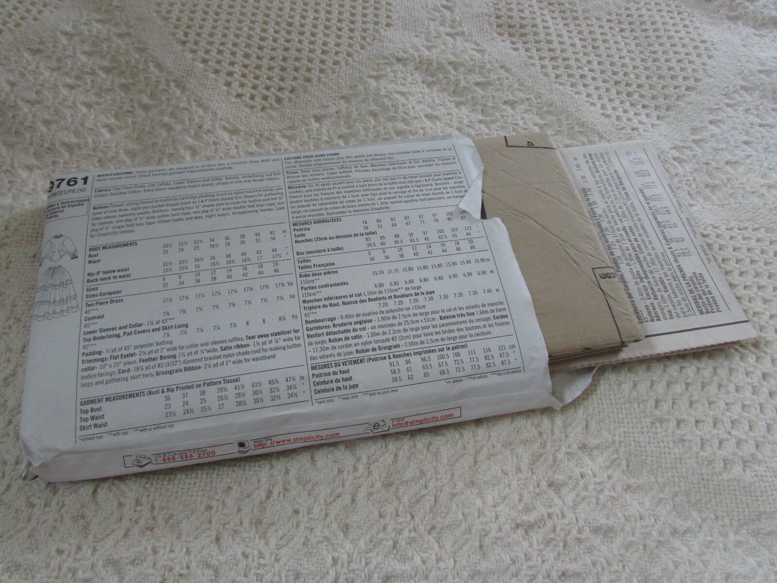 FABULOUS SIMPLICITY PATTERN 9761 FASHION HISTORIAN CRINOLINE COSTUME 2 ...