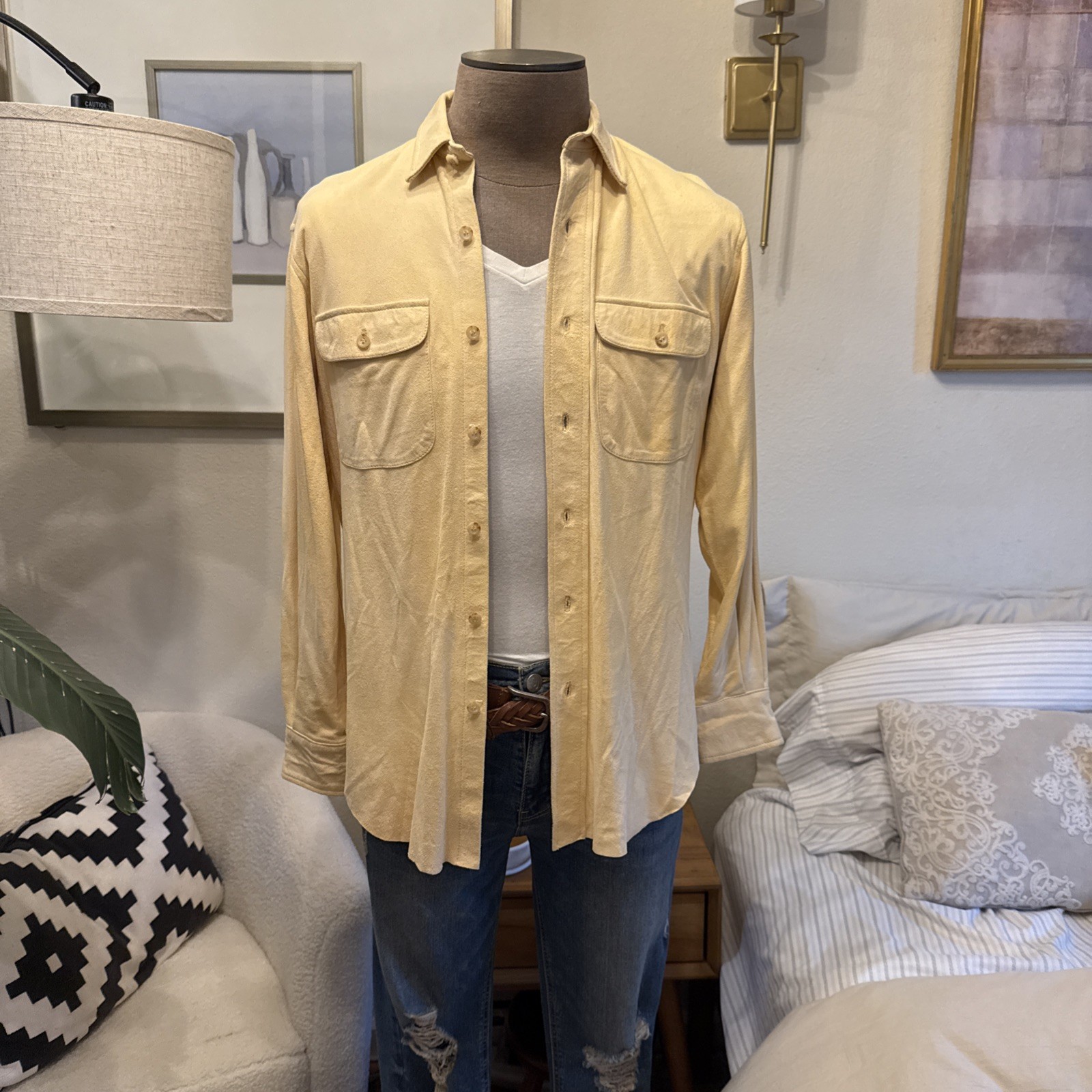 Polo Ralph Lauren S Suede/Leather RRL Khaki Work West… - Gem