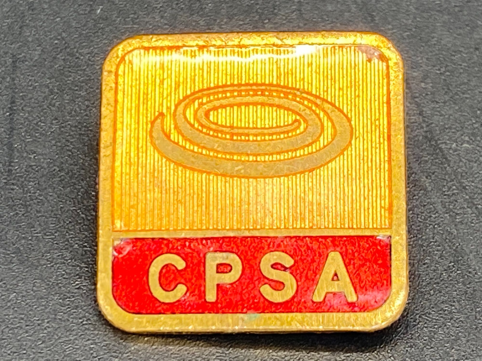 Vtg CPSA Gold Tone Red Employee Lapel Pin Badge .75 in. | eBay