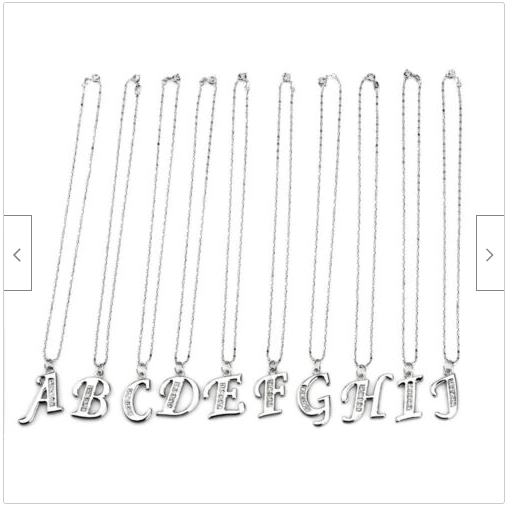 Silver Alphabet Initial Large Letter Pendant Necklace Birthday Gift (A ...