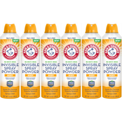 6 Pack Arm & Hammer No White Mess Invisible Spray Powder 7 Ounces Each ...