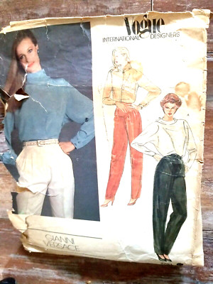 Vogue Sewing Pattern 2701 Vintage Gianni Versace Misses Blouses Size 14 ...