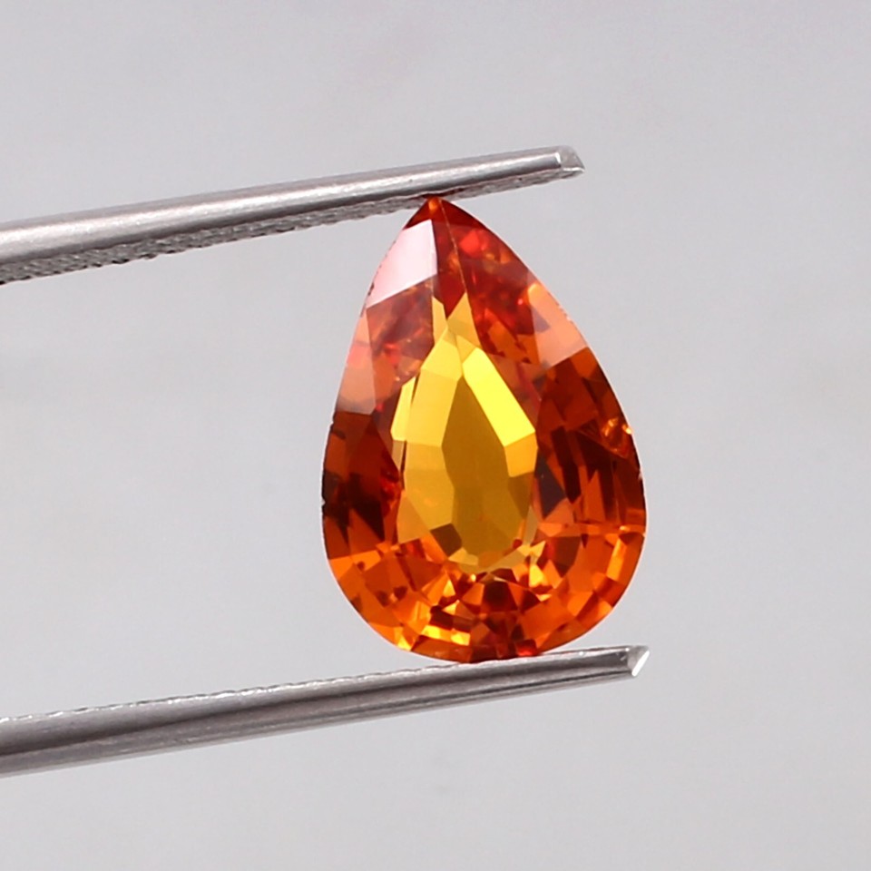 AAA 4.50 CT Natural Ceylon Padparadscha Sapphire Loose Pear Gemstone ...