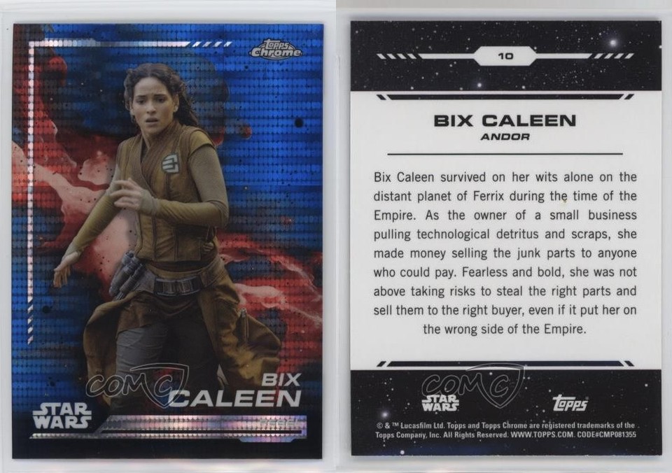 2024 Topps Chrome Star Wars Blaster Blue Pulsar Refractor Bix Caleen ...