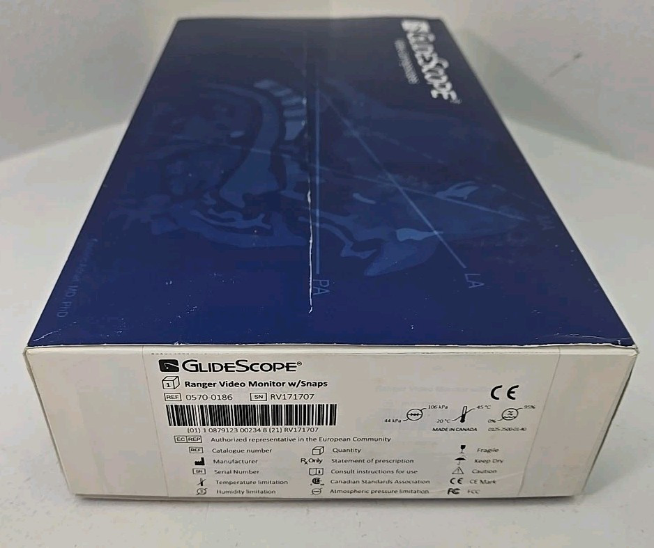 Verathon Glidescope Ranger Video Monitor w/Snaps Laryngoscope 0570-0186 ...