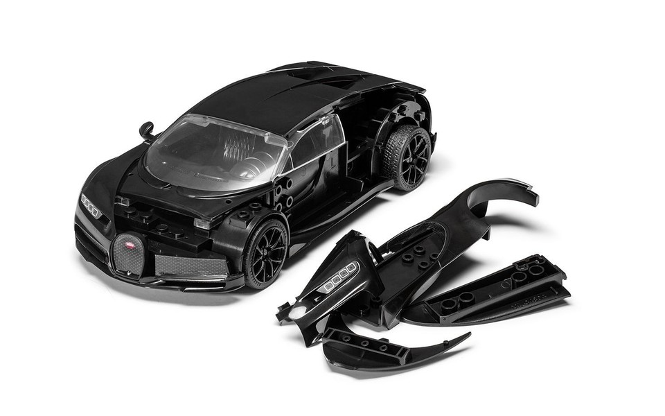 Airfix QUICK BUILD Black Bugatti Chiron Snap Plastic Model Car Kit ...