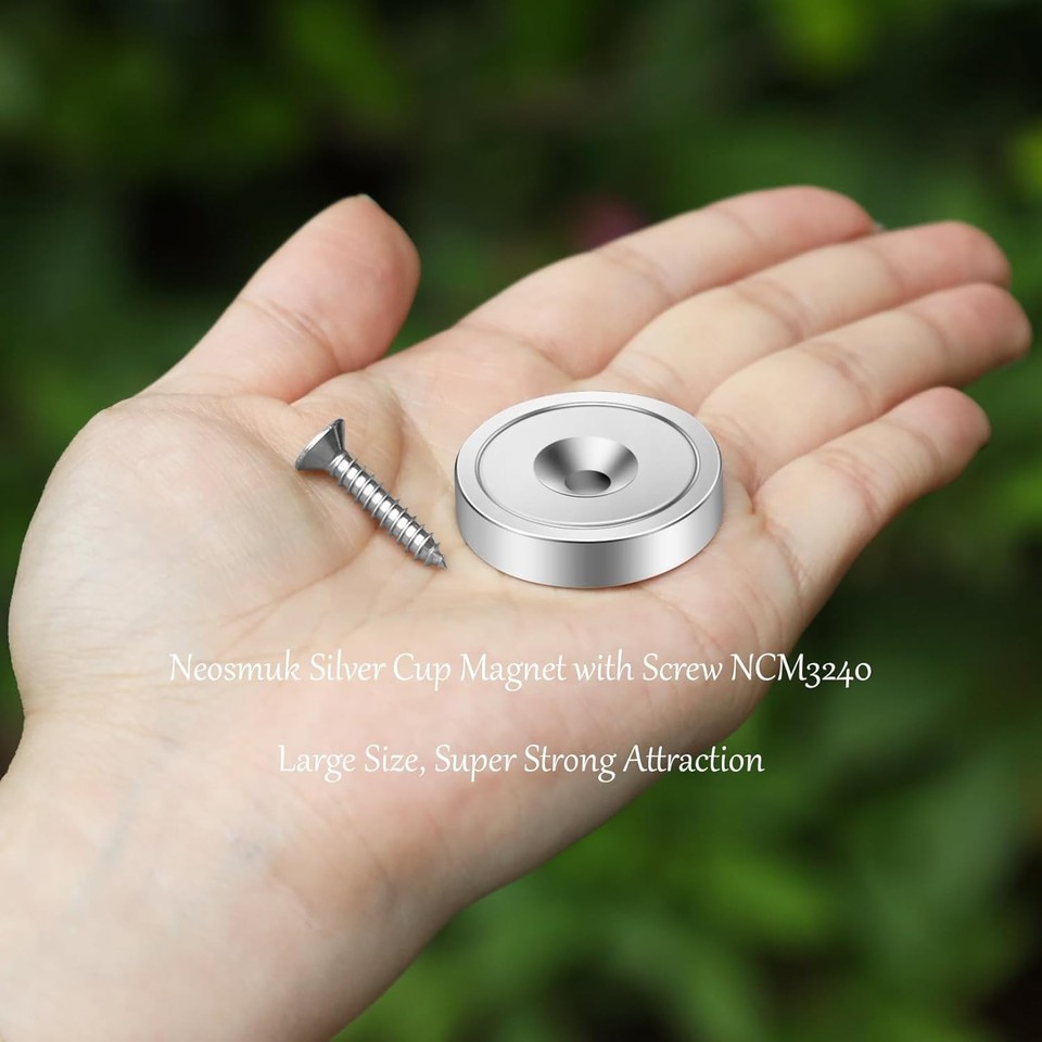 Neosmuk Magnets with Screws, 130lbs Strong Neodymium Disc 130 lb ...