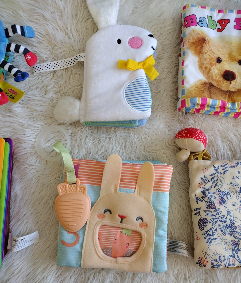 12 Soft Cloth Baby Books Developmental Crinkle Flaps Crinkle Animals ...