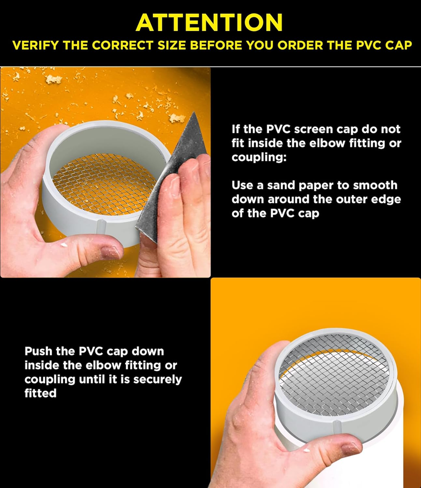 Raven R1508 Termination Cap Vent Cover Mesh Screen, round Furnace PVC ...