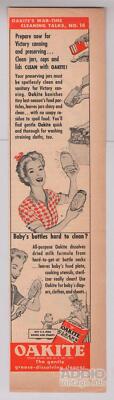 Oakite cleaner 1944 PRINT AD Victory canning housewife vintage ad page ...