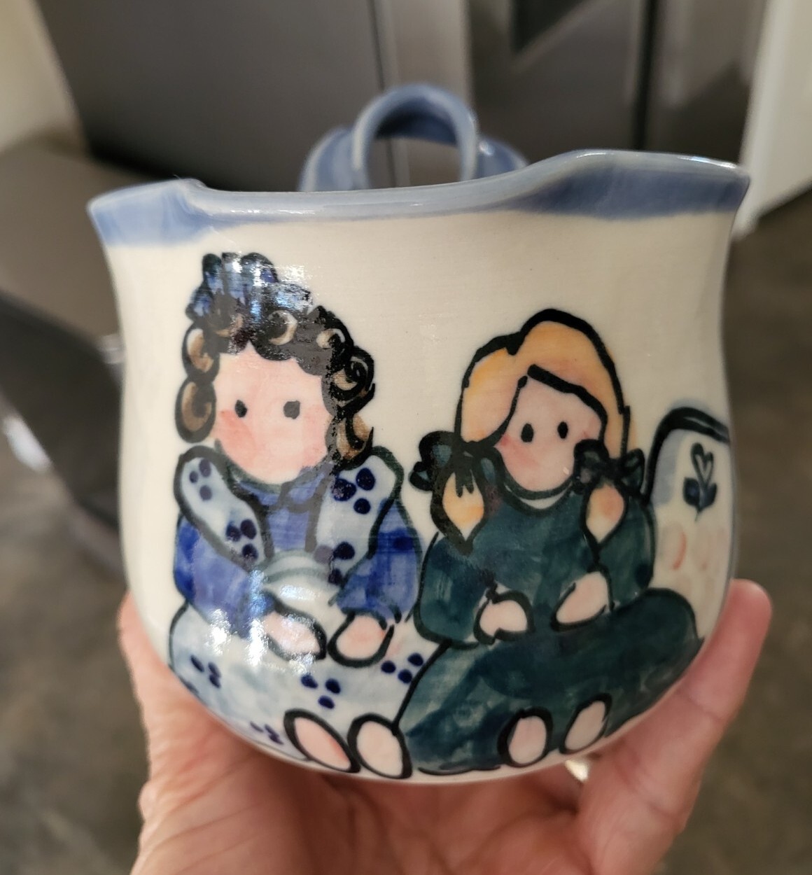 Vintage Hadley Style Pottery Signed Stoneware Rag Dolls Design Sauce ...