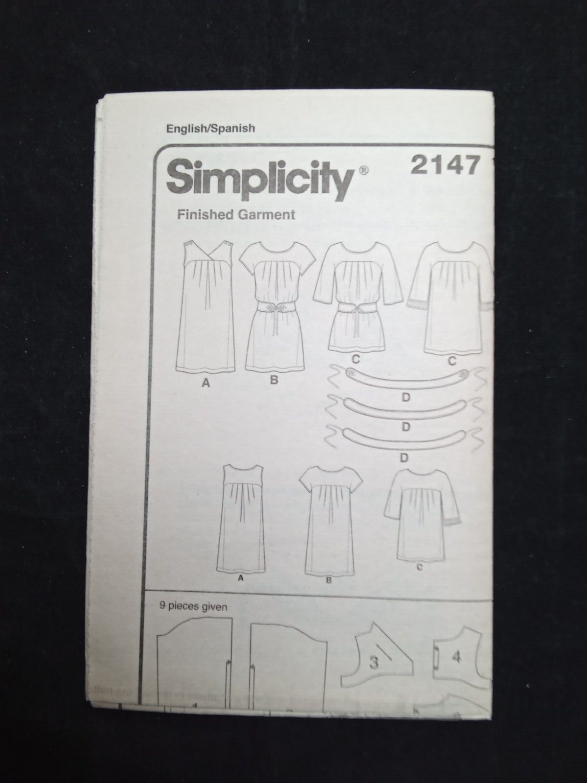 Simplicity 2147 Misses Mini Dress Tunic Pattern Learn to Sew UCT Sz 6 ...