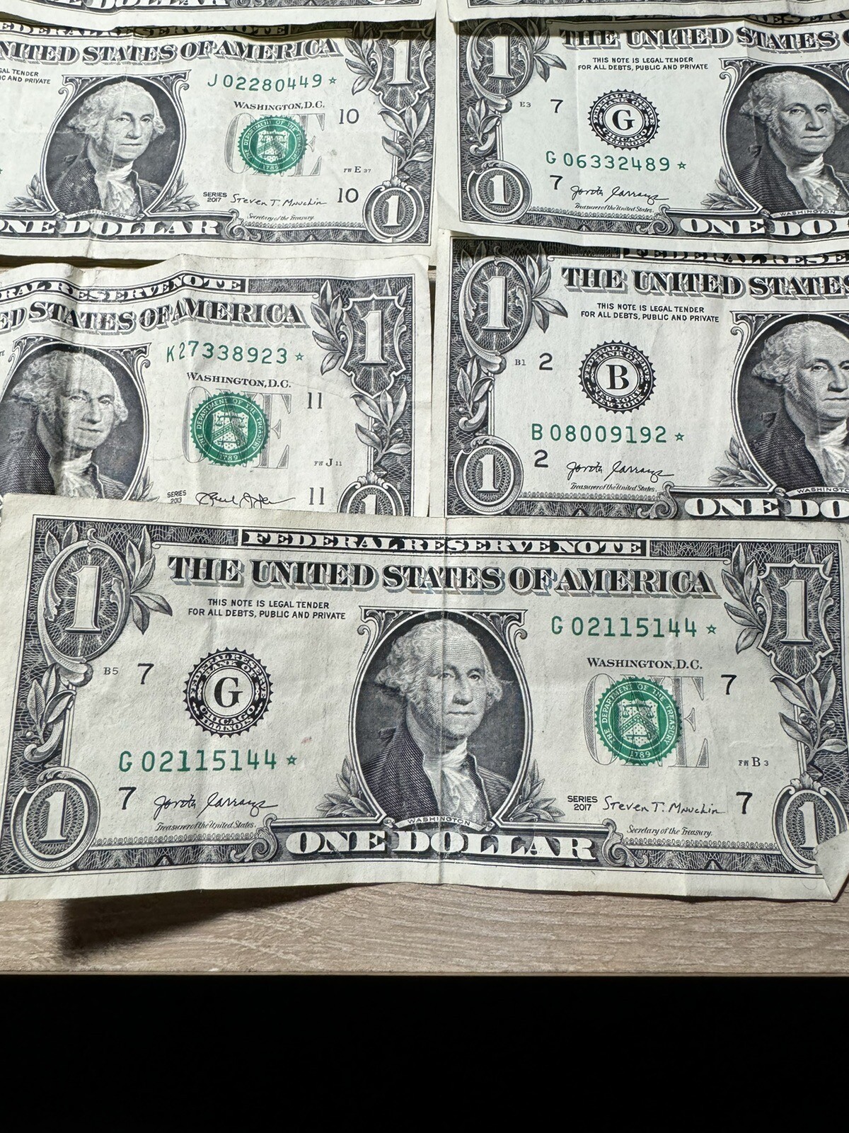 (2) 2013 w (5) 2017 (ONE DOLLAR) DUPLICATE *STAR* NOTE BILLS | eBay