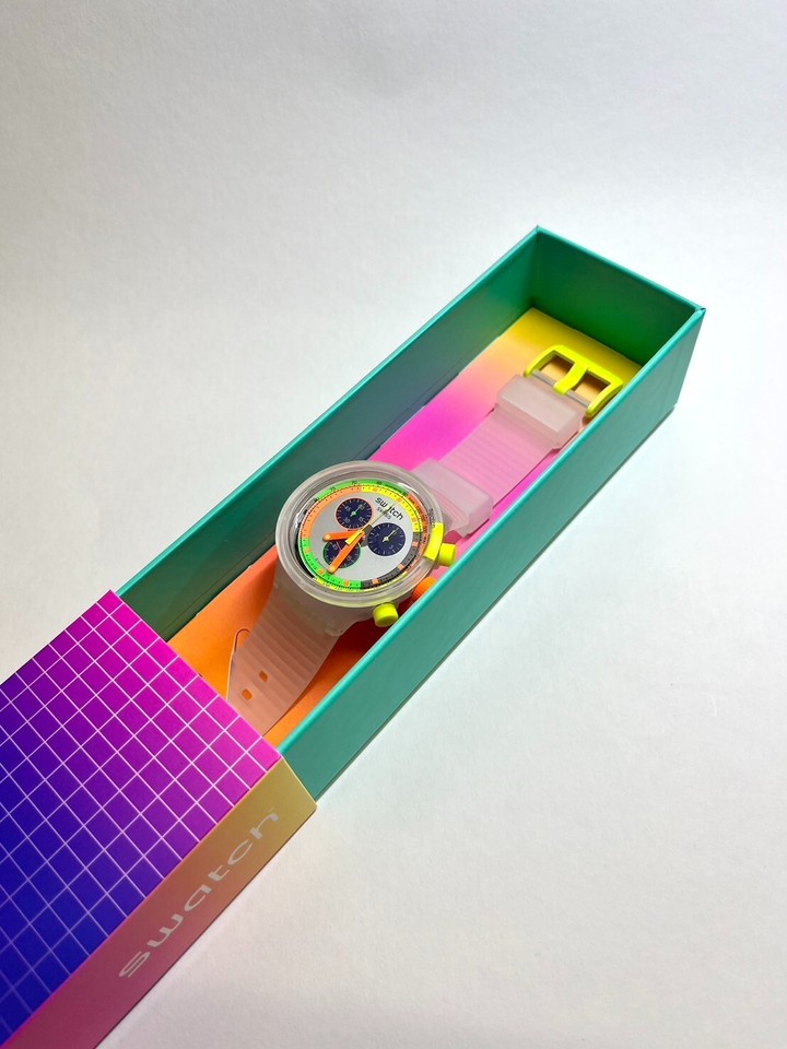 SWATCH BIG BOLD SWATCH NEON JELLY SB02K100 Wristwatch Oversize Retro ...