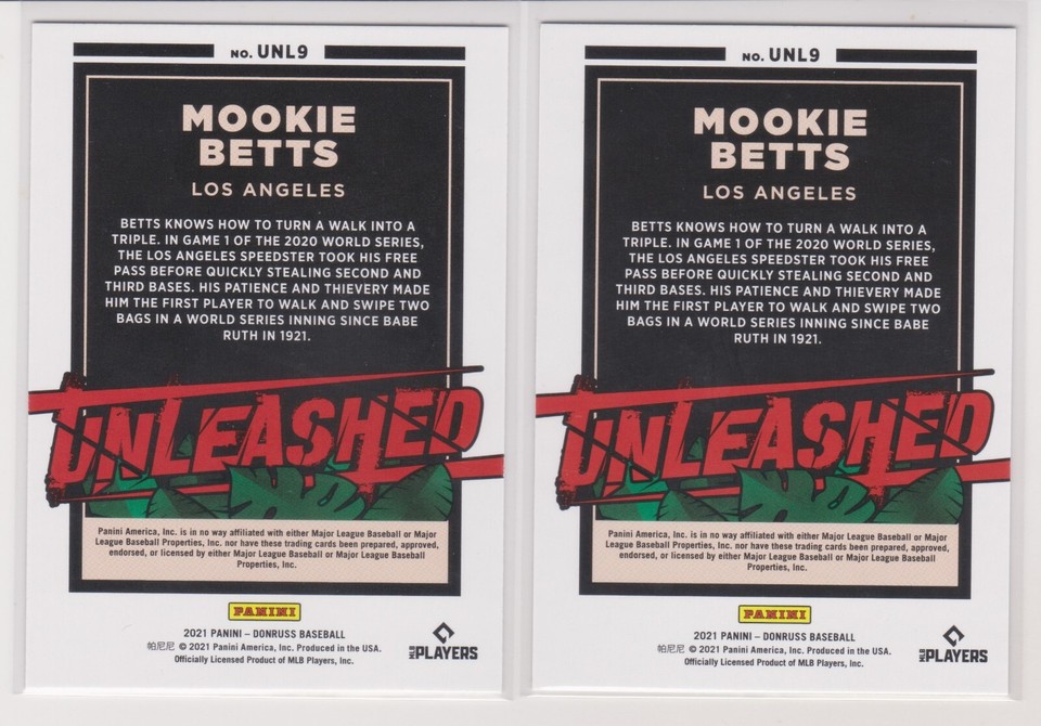 2021 Donruss Unleashed Pink Fireworks & Rapture Holo Foil Mookie Betts ...