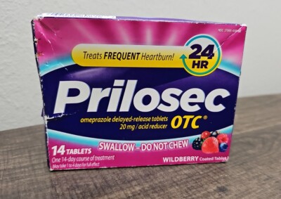 Prilosec OTC, Omeprazole Delayed Release, Acid Reducer, Wild Berry 14 ...