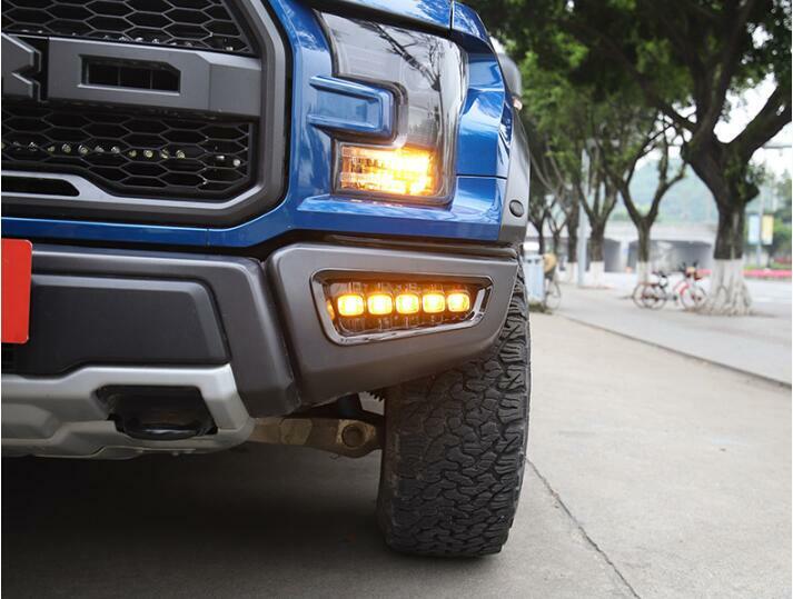 For Ford F150 F-150 2015-2020 Front Fog Lamp Led DRL 2-Color Turn ...