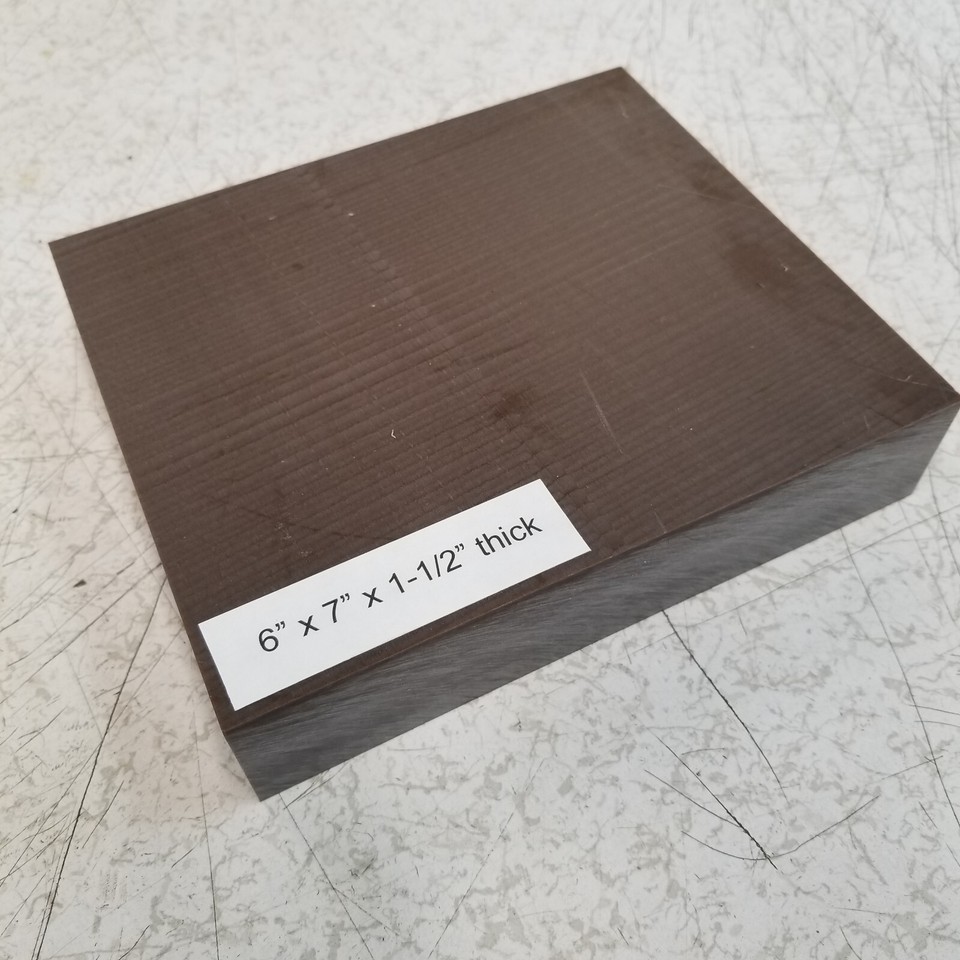 6.0" x 7.0" x 1.50" Delrin AF - 100 Brown Acetal Plastic Sheet | eBay