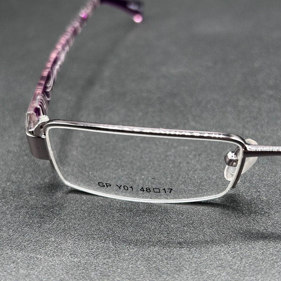 Gianni Po GP Y01 Half-Rim Eyeglasses Frame Purple 48-17-135 Display | eBay