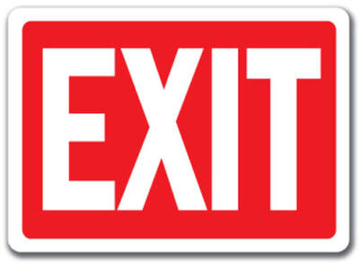 Exit Sign (white on red) - 10" x 14" OSHA Safety Sign | eBay