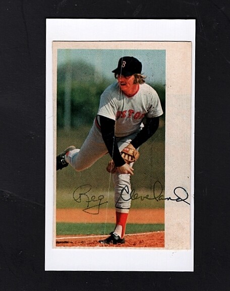 1974-78 REGGIE CLEVELAND BOSTON RED SOX AUTOGRAPHED COLOR PHOTO ON 3X5 ...