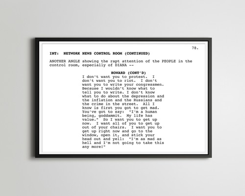 NETWORK - Screenplay POSTER! - Film - Script - Writing - Acting ...