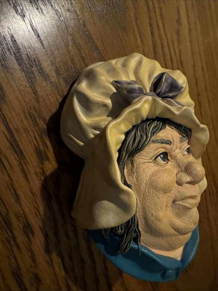 VTG Bossons England Sarah Gamp 1964 Chalkware Head Charles Dickens Wall ...