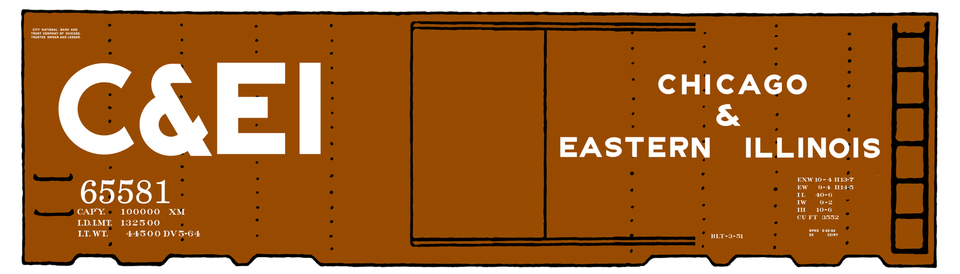 K4 HO Scale Decals Chicago and Eastern Illinois C&EI Boxcar White ...