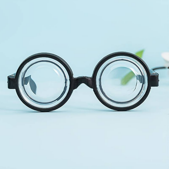 Nerd Spec Glasses plastic costume round thick intellectual look lenses ...
