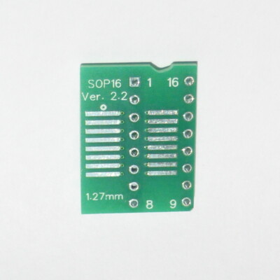 SO16 SOP16 SOIC16 To DIP16 Adapter PCB Only - P 1.27 - DIL 0.3" - 200 ...