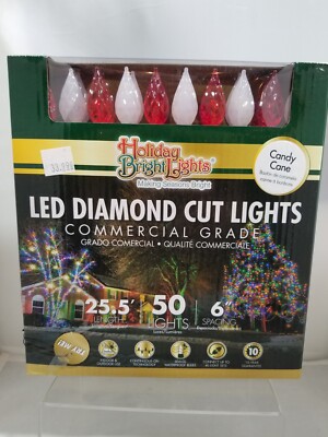 New LED Red/White Diamond Cut Christmas Lights 25.5' 50 Lights | eBay