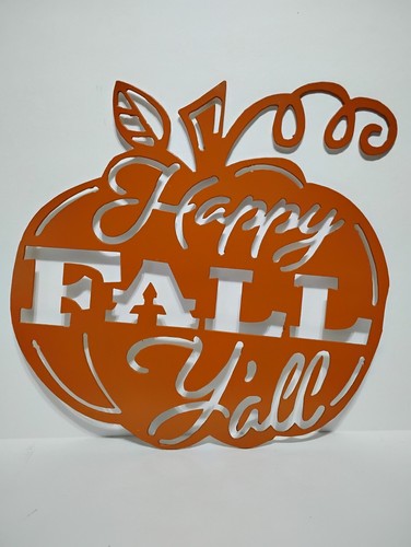 Happy Fall Orange Pumpkin CNC Plasma Cut Metal Sign | eBay