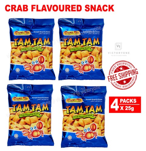 Snack Crab Flavoured Food SNEK KU TAM TAM 4 Packs x 25g Must Try ...