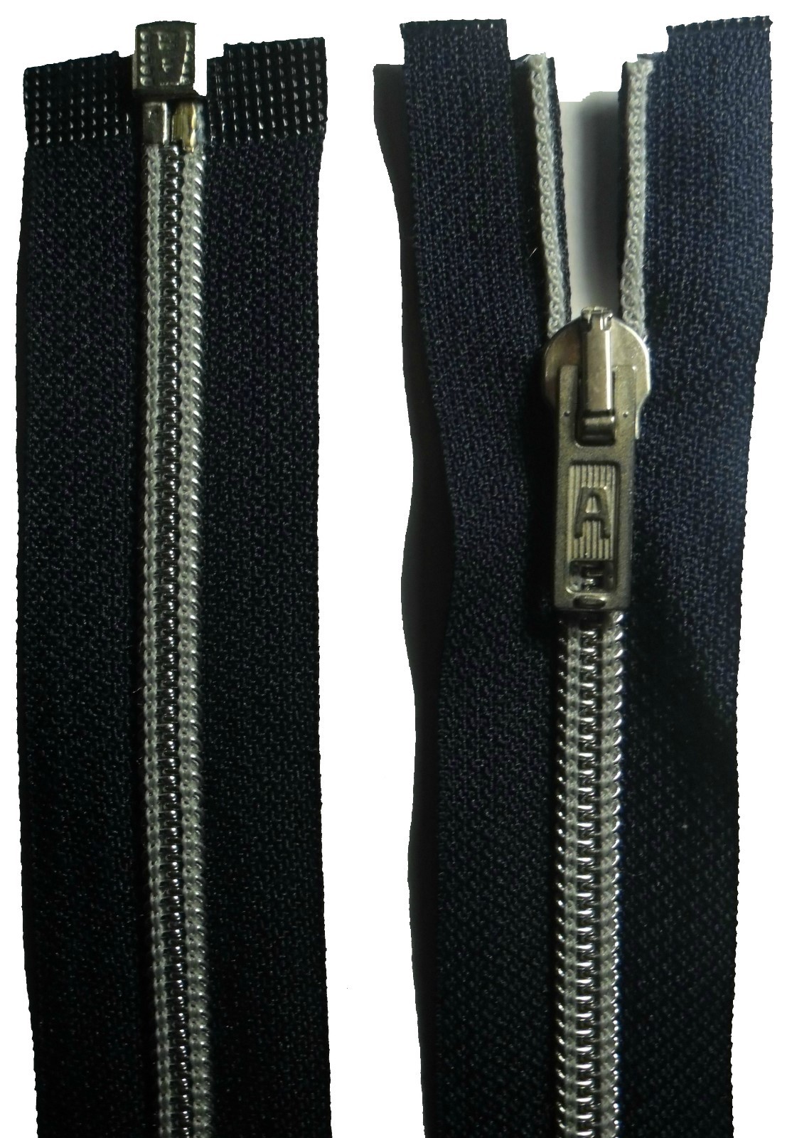 ALBERT ZIP NAVY 18.5"/47cm SILVER NYLON SPIRAL TEETH, OPEN END, NO.7 | eBay