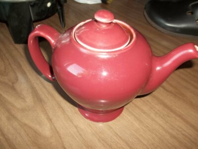 Vintage Burgundy MCCORMICK TEA Teapot Baltimore MD USA Great! | eBay