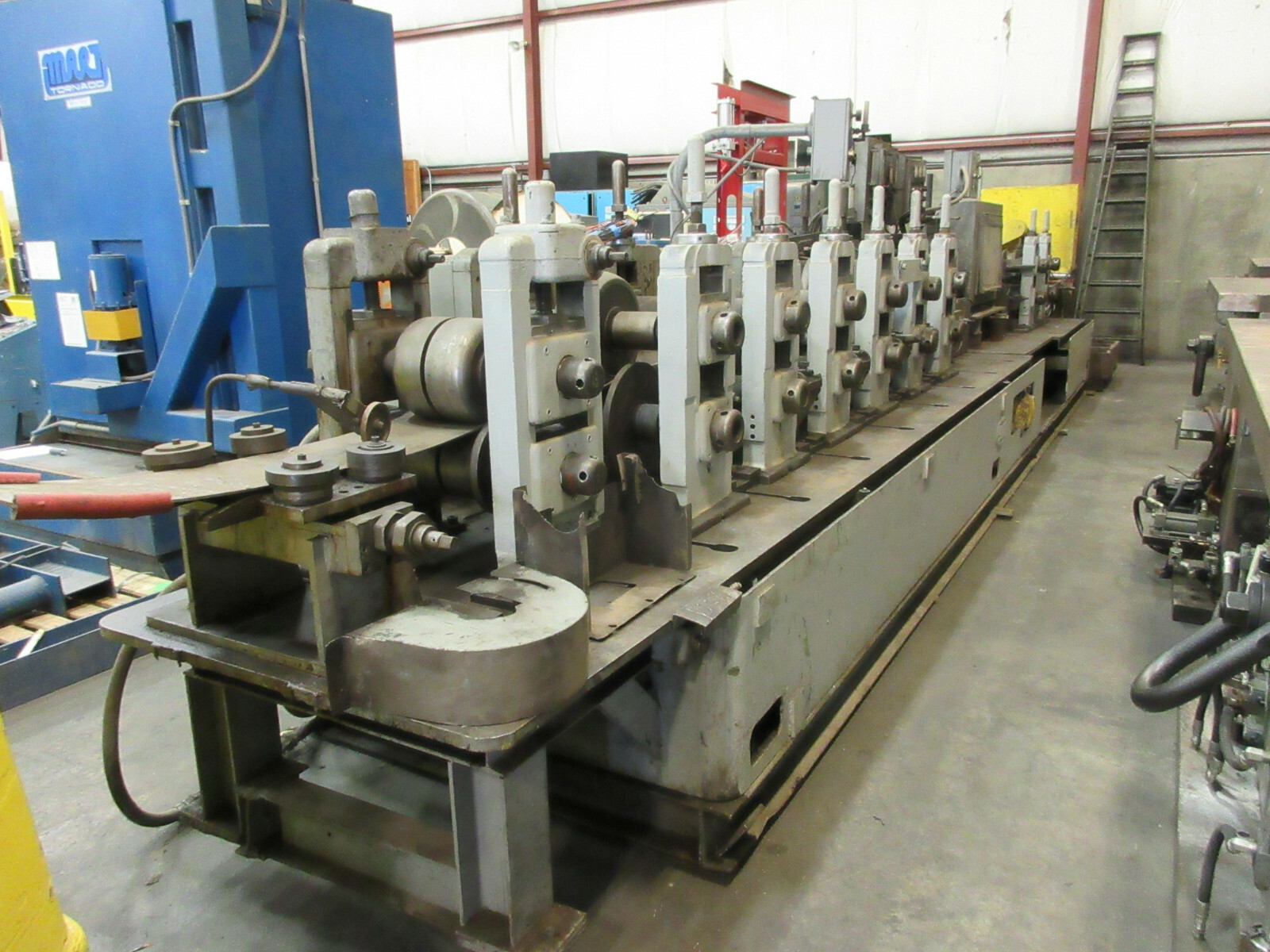 YODER M-3 STAINLESS STEEL TUBE MILL 9 STAND 3" SHAFTS BEAD FLASHER ...