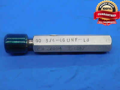 3/4 16 UNF 1B THREAD PLUG GAGE .75 .750 .7500 GO ONLY P.D. = .7094 2B ...