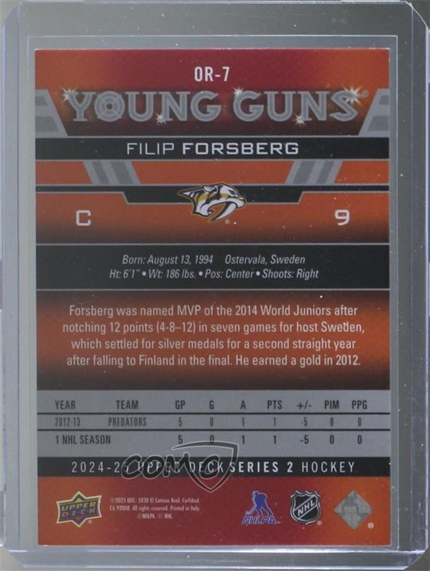 2024 Upper Deck Series 2 Outburst Retro Young Guns Gold 1/1 Filip ...