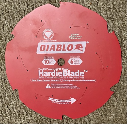 Diablo Polycrystalline Diamond Tipped Cement Saw Blade 6 Tooth 10" x 5/ ...