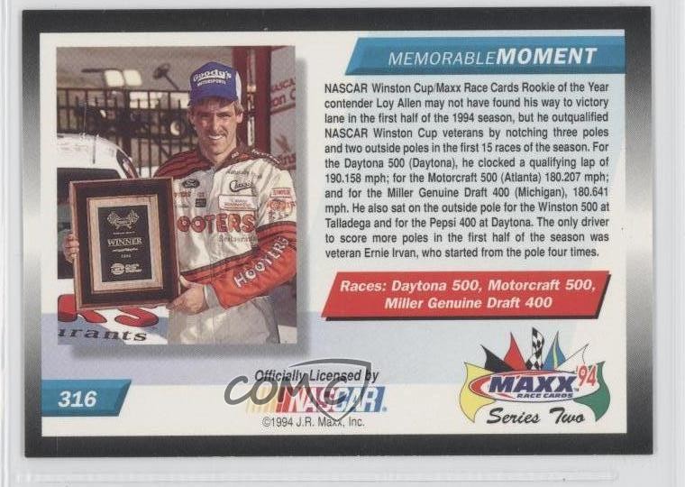 1994 Maxx Memorable Moment Loy Allen Jr #316 Rookie RC | eBay