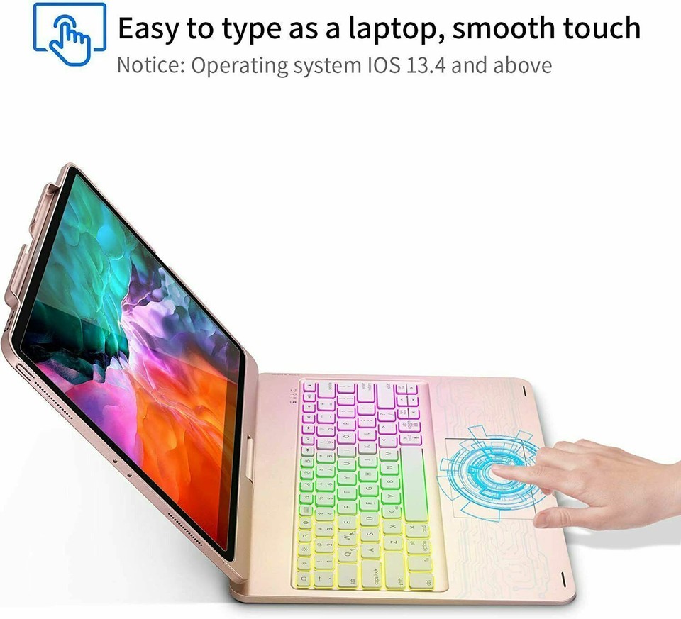 For iPad Pro 12.9 inch 6th/5th/4th/3rd Gen Touchpad Rotate Keyboard ...