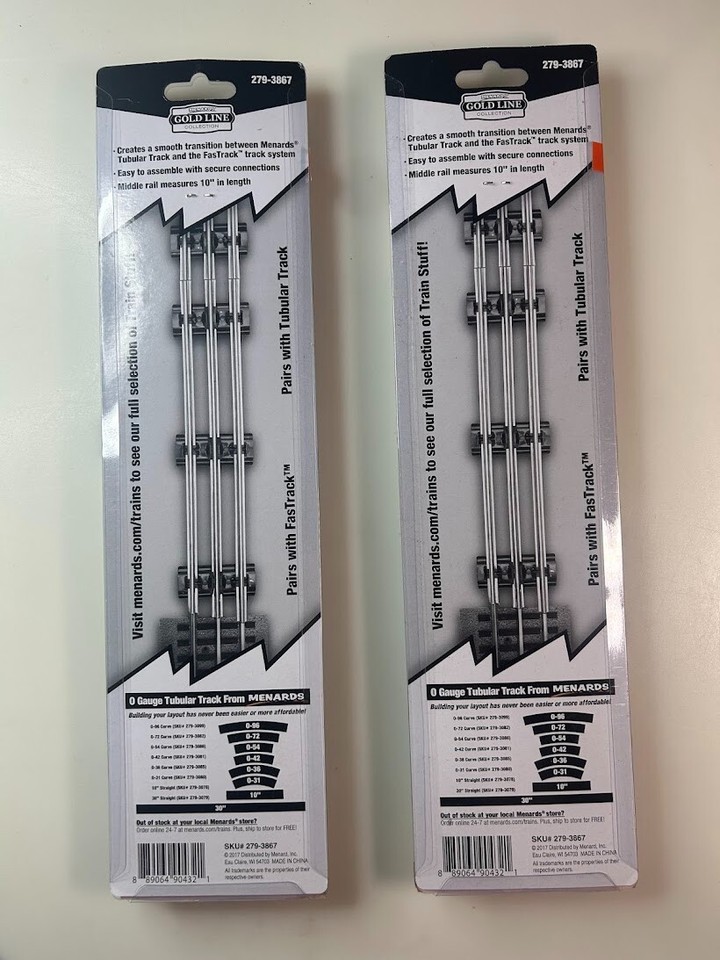 10" Straight O Gauge Tubular Track with Power Lock-On FAST SHIPPING ...