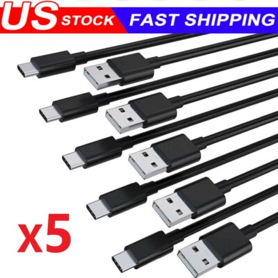 5Pack USB-C to USB-A Cable Fast Charge Type C Charging Cord Rapid Sync ...
